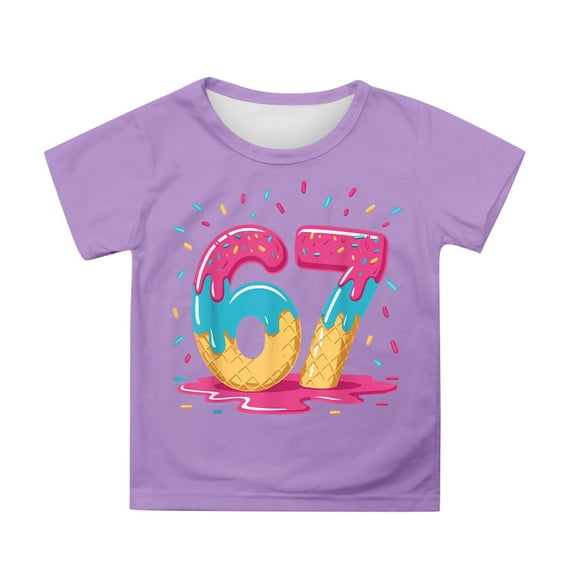 FYEGRE 67 Ice Cream Drip Meme Six Seven Gen Alpha Slang T-Shirt - Short ...