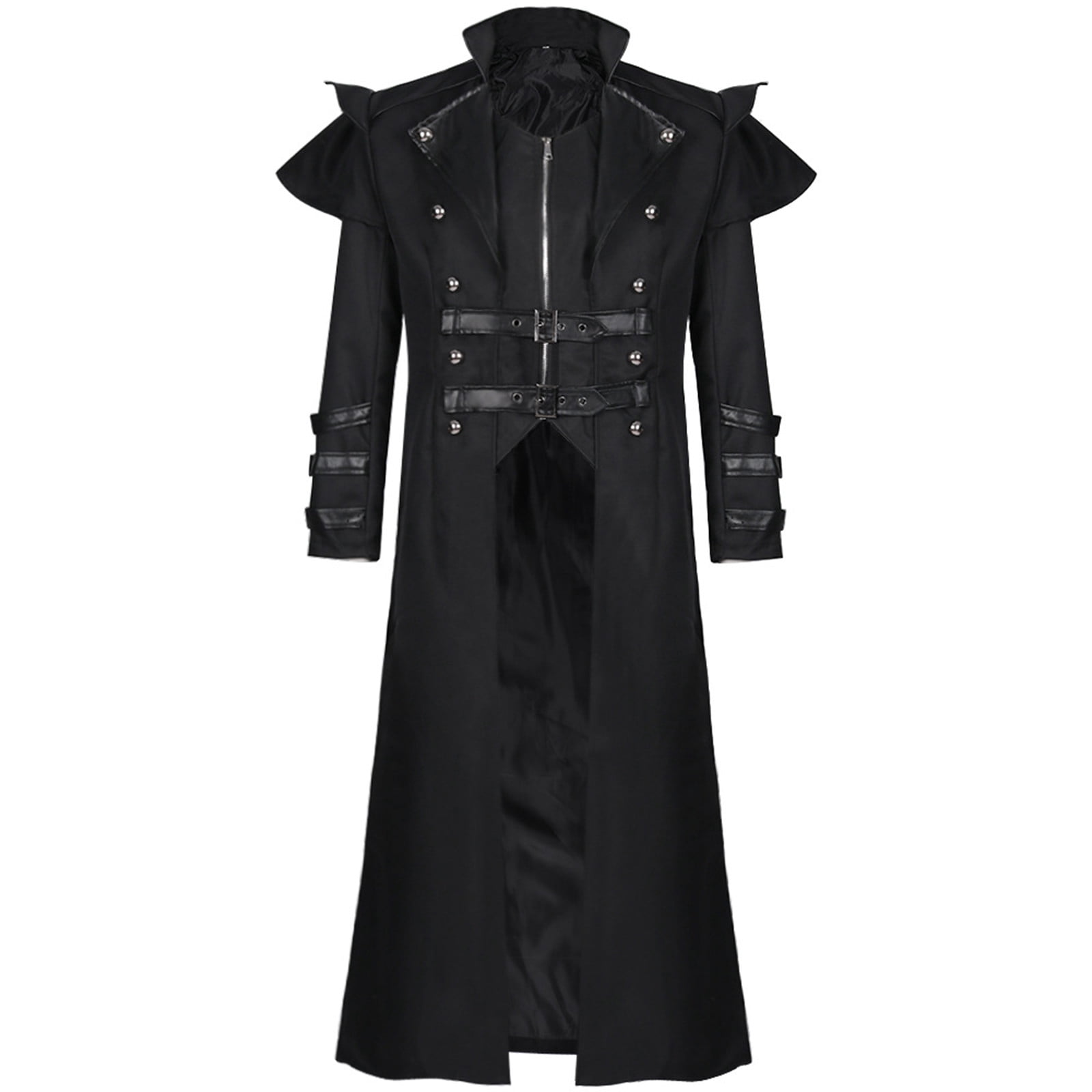 FYEGRE Elegant Court Style Long Trench Coat with Front Zipper for Stage ...