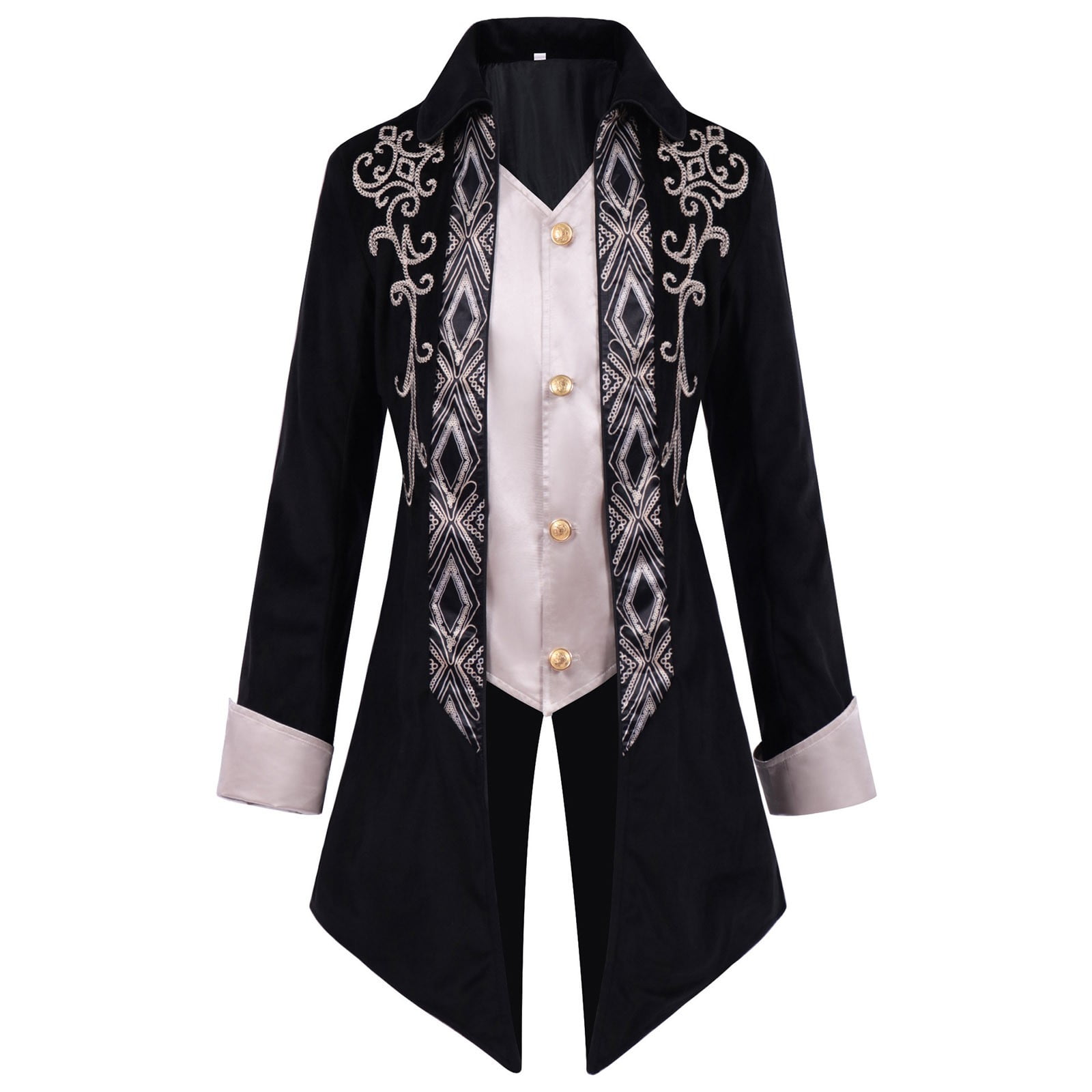 FYEGRE Men Halloween Tailcoat Gothic Long Jacket Casual Loose Role ...