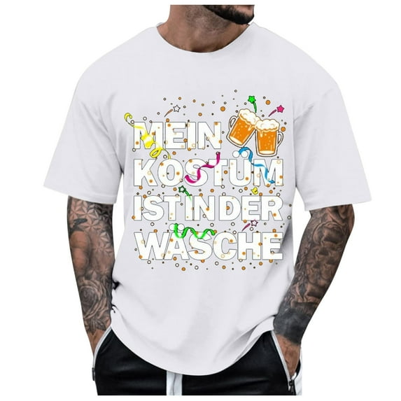 FYEGRE Men's Carnival Graphic Print T-Shirt Comfortable Casual Crew ...