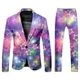 FYEGRE Men's Carnival Suit Two Piece Set Formal Attire With Purple Gold ...