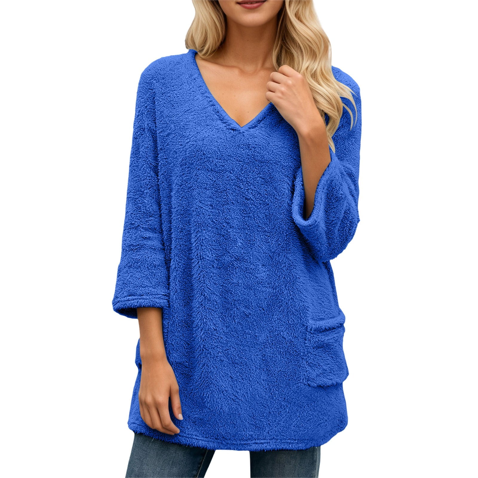 FYEGRE Winter Cozy Lilled Double Layer Sweatshirt Relaxed Fit Hoodless ...