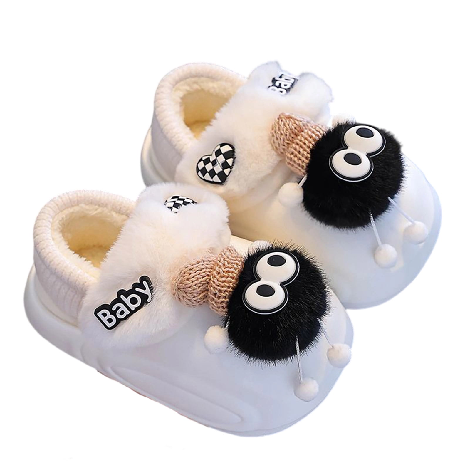 FYEGRE Winter Kids Lined Slippers Detachable Backstrap Shoes Indoor ...
