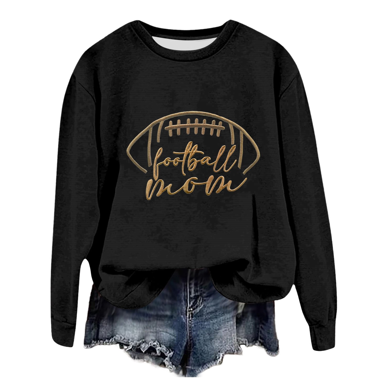 FYEGRE Women Football Game Day Sweatshirt Embroidered Football Graphic ...