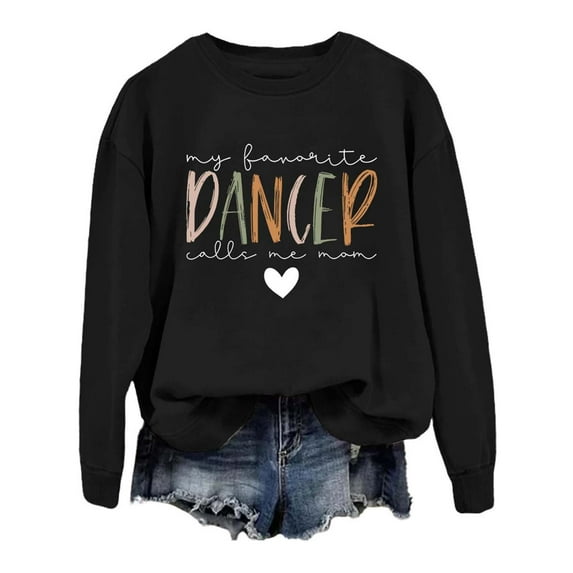 FYEGRE Women Mama Oversized Crewneck Sweatshirt: Momma Embroidered Shirt Funny Mom Letter Print ...