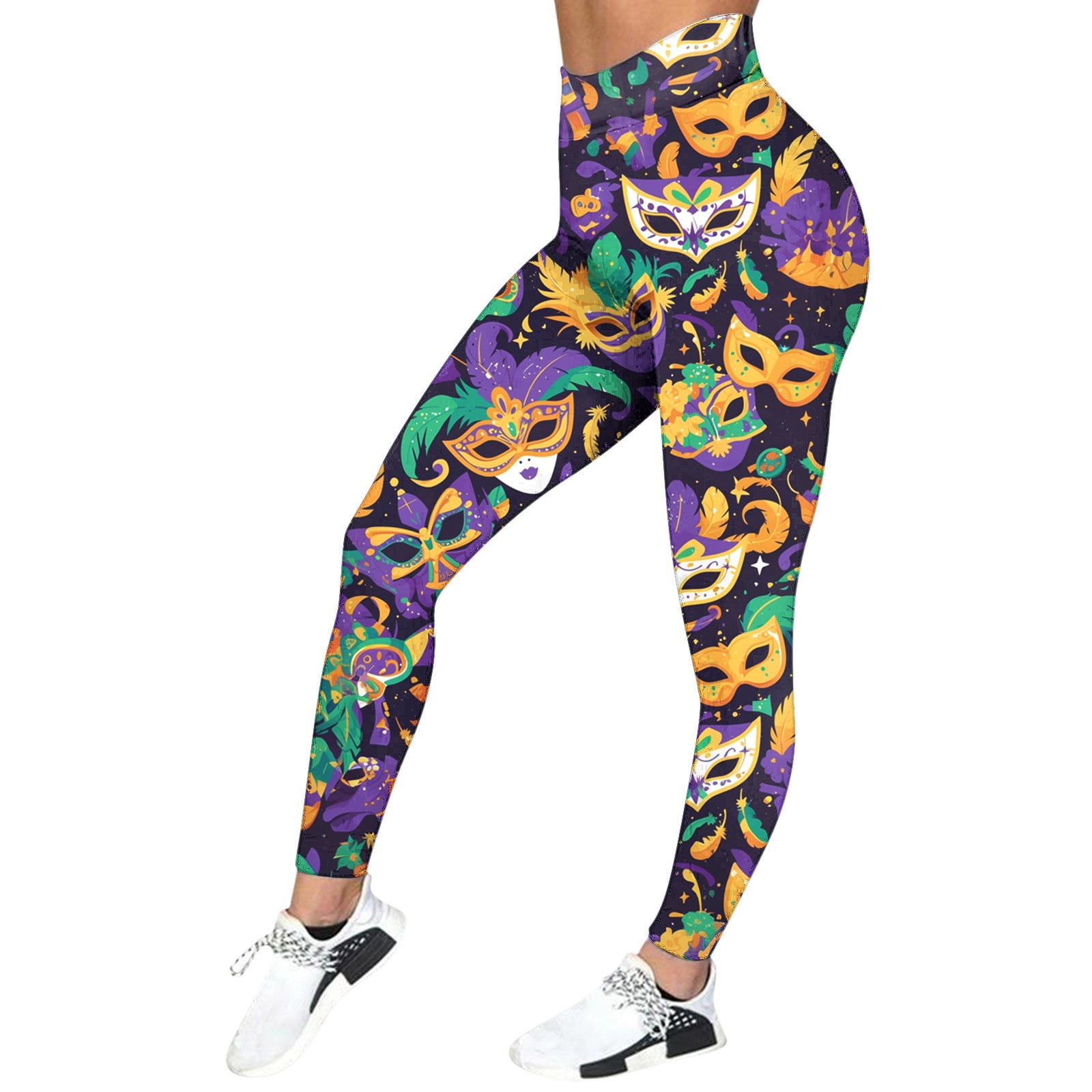 FYEGRE Women's Carnival Print High Waist Tights for Yoga Exercise and ...