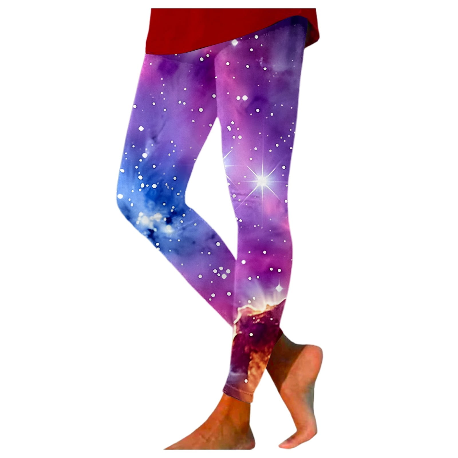 FYEGRE Women's Galaxy Print High Waisted Compression Leggings ...