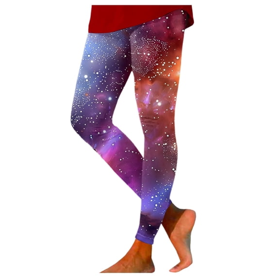 FYEGRE Women's Galaxy Print High Waisted Compression Leggings ...
