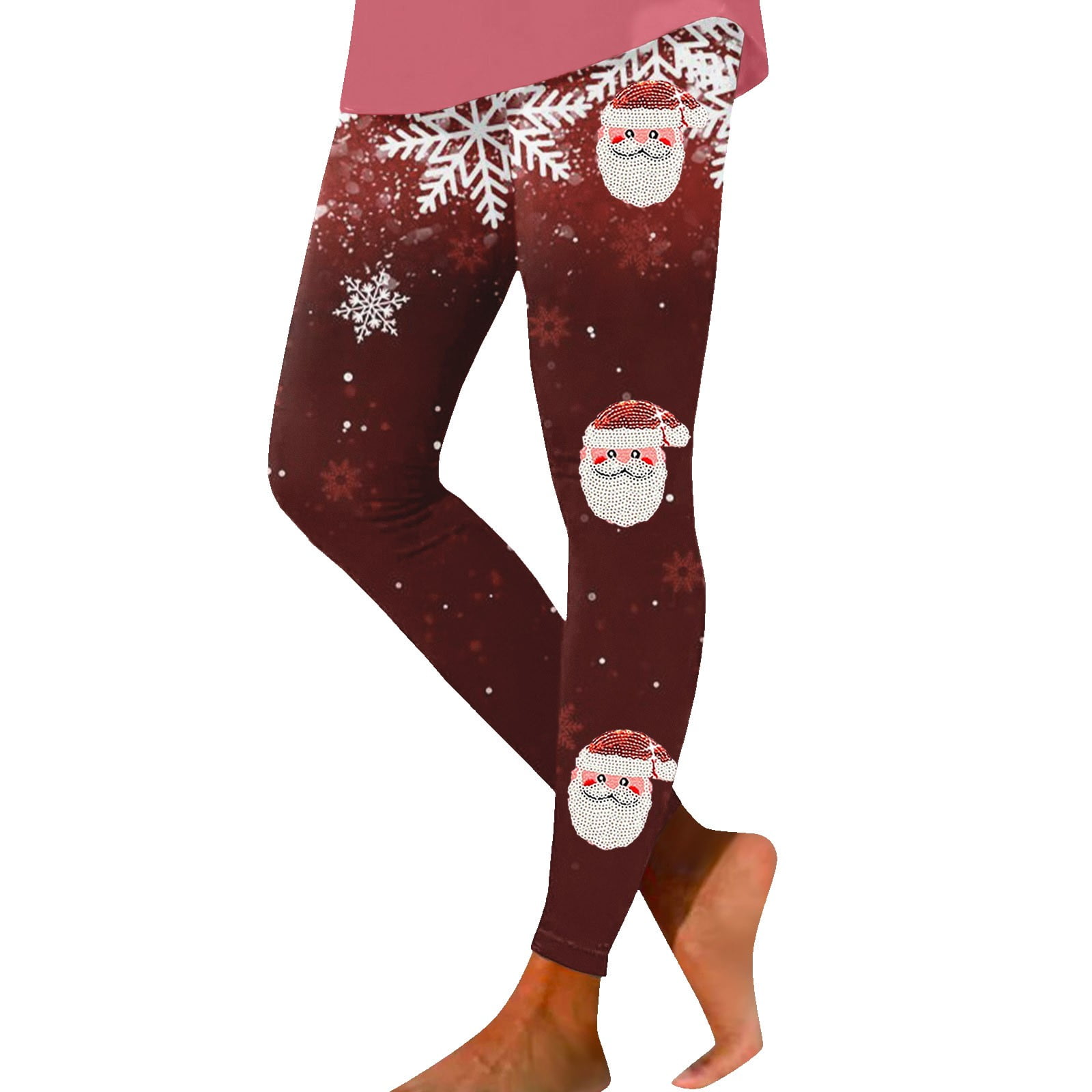 FYEGRE Women's Workout Leggings with Festive Color Block Print Soft ...