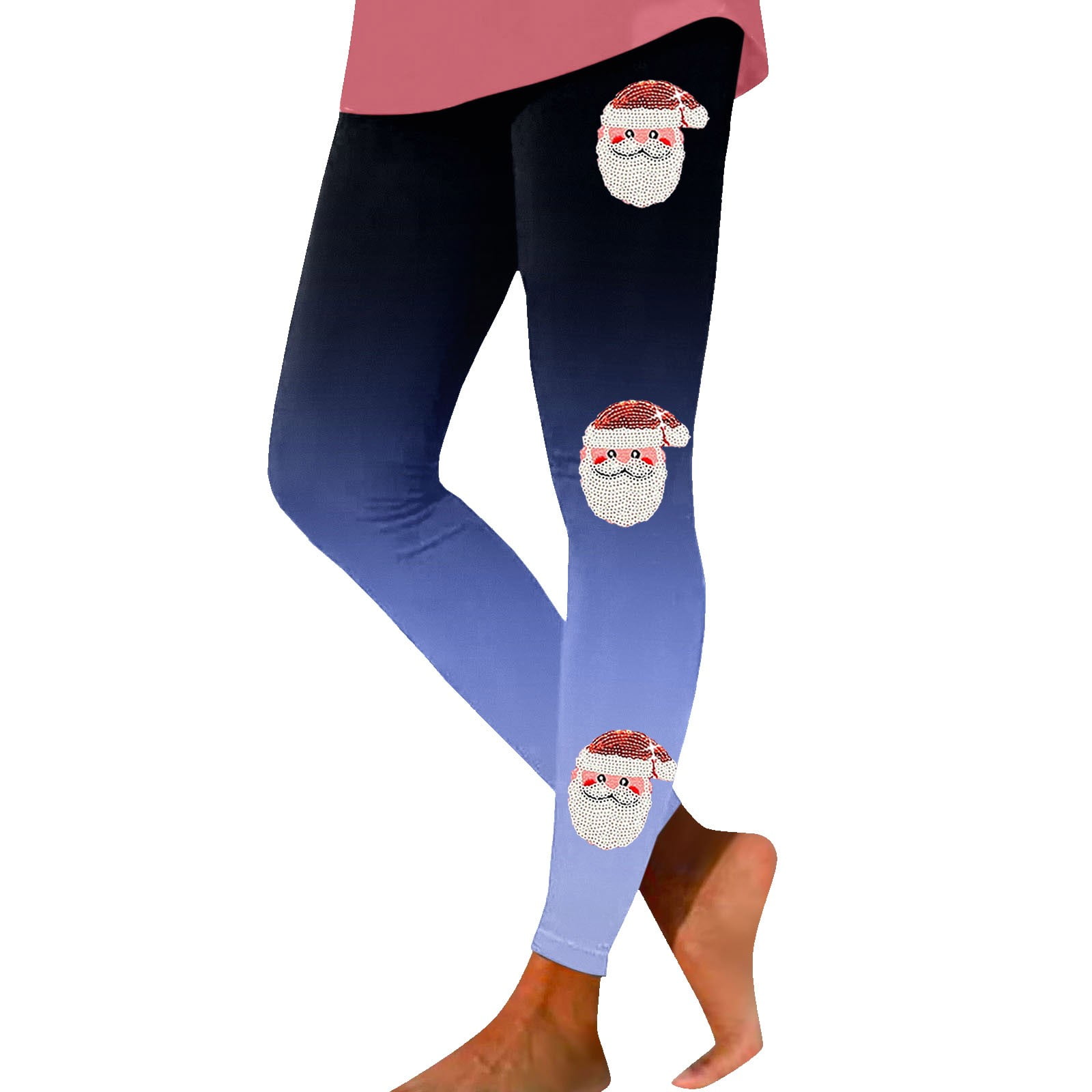 FYEGRE Women's Workout Leggings with Festive Color Block Print Soft ...