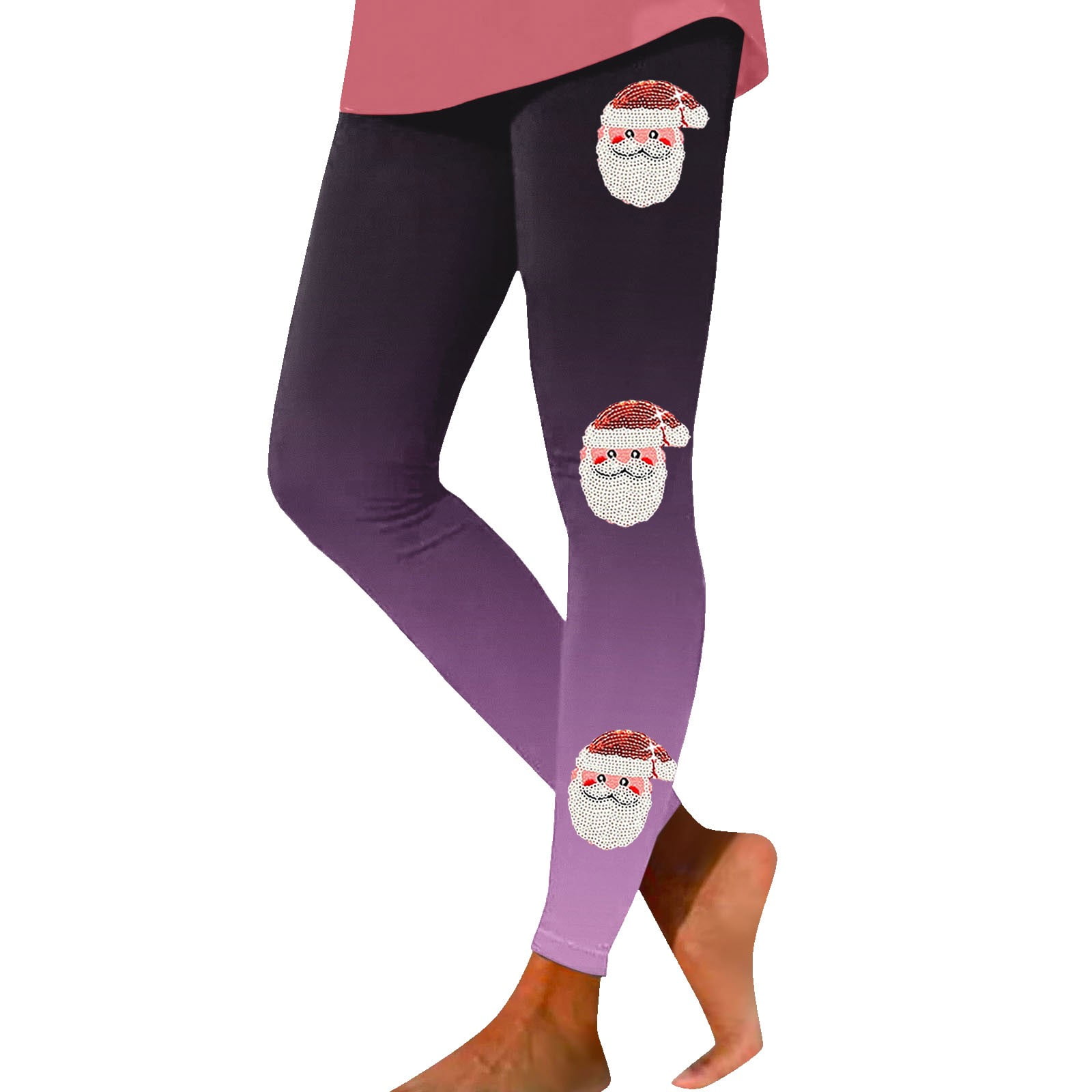 FYEGRE Women's Workout Leggings with Festive Color Block Print Soft ...