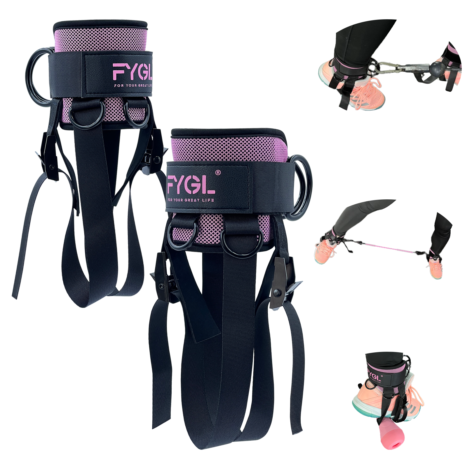 FYGL Ankle-Strap-for-Cable-Machine & Resistance Bands, Dumbbell-Foot ...