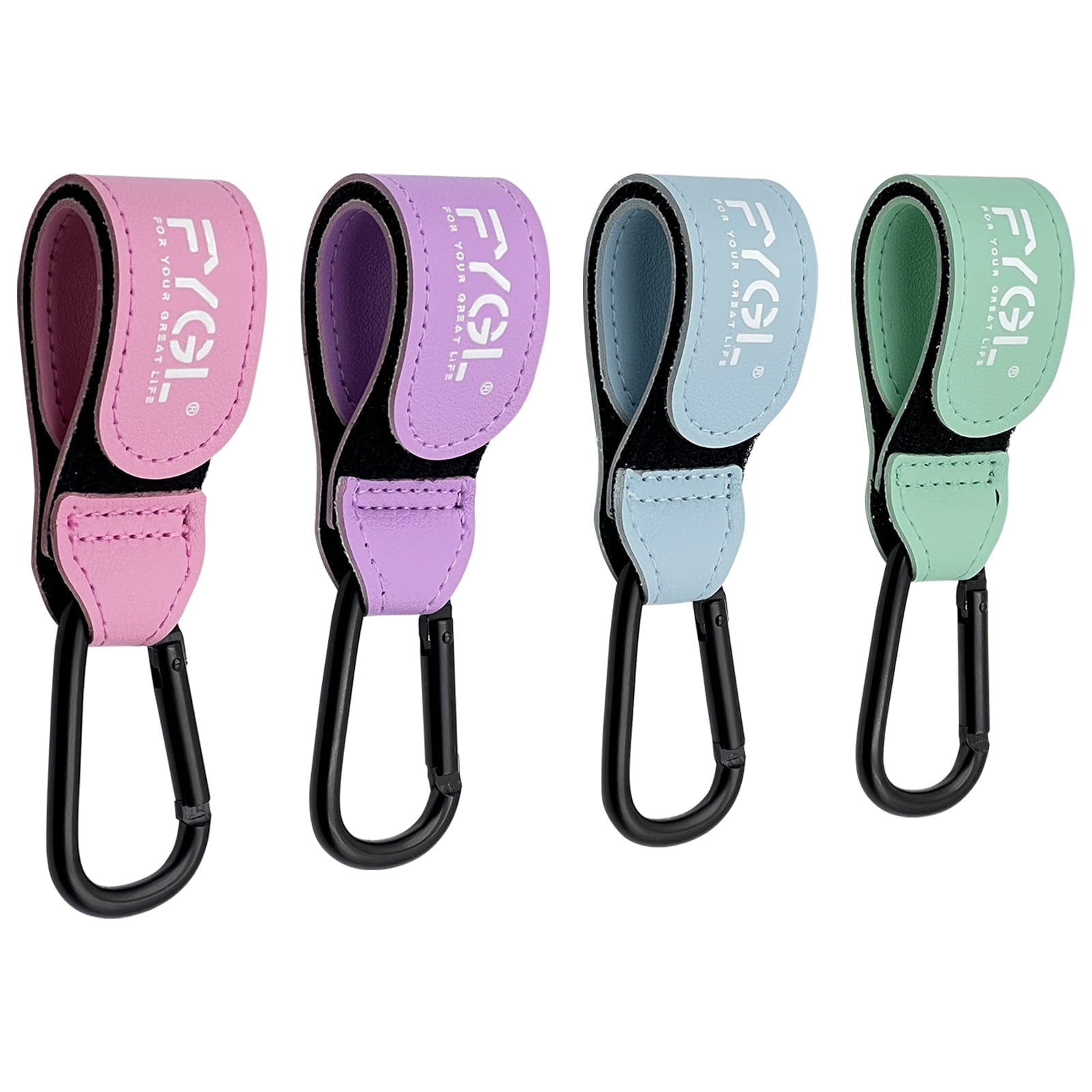 FYGL Stroller Hooks - Leather Buggy Clips, Pushchair Carabiner Clip for ...
