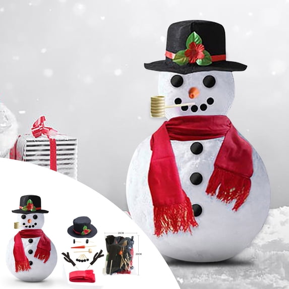 FYHALE 16Pcs/set Snowman Decorating Kit Snowman Making Kit Winter Party ...