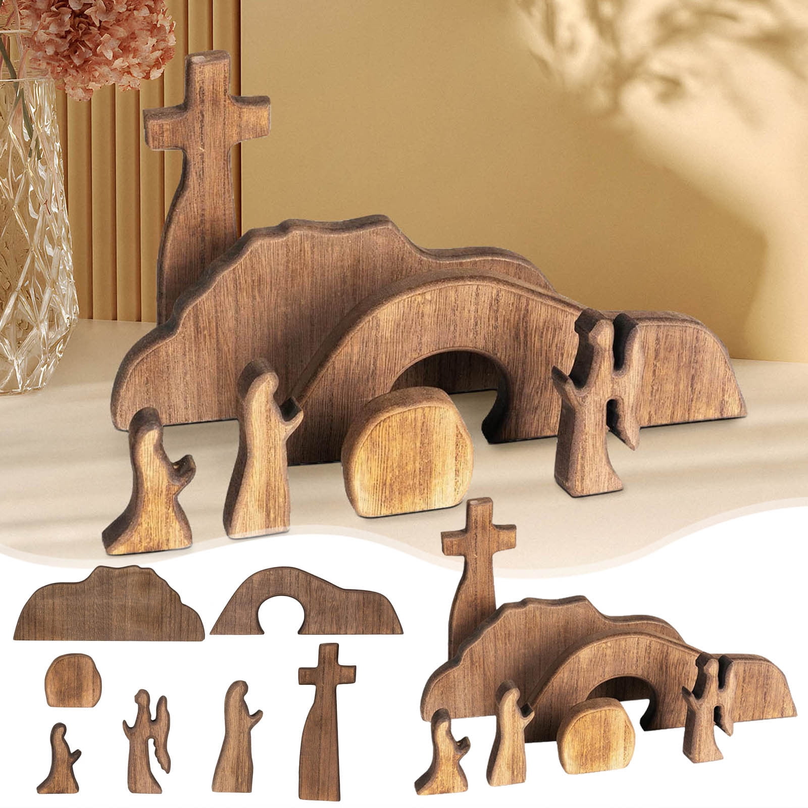 FYHALE 2025 New Empty Tomb Easter Decor Easter Resurrection Scene and ...