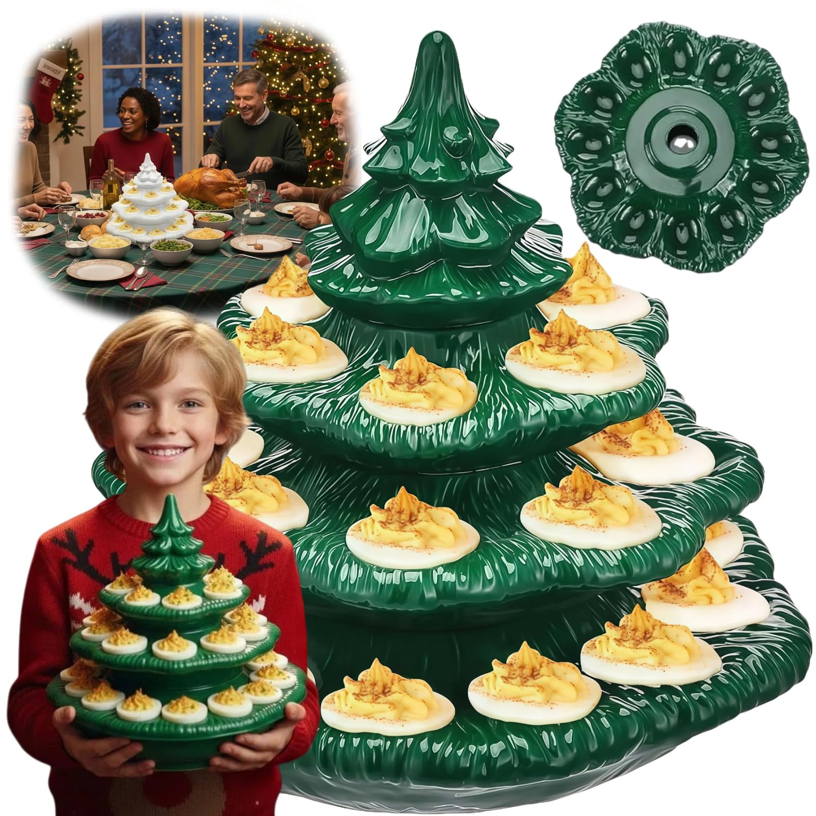 FYHALE 2026 New Deviled Egg Christmas Tree, Resin Christmas Tree ...