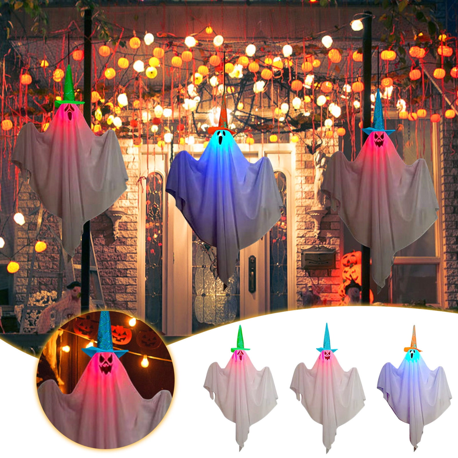 FYHALE 3 Packs Halloween Decorations Outdoor, Spooky Halloween Ghost ...