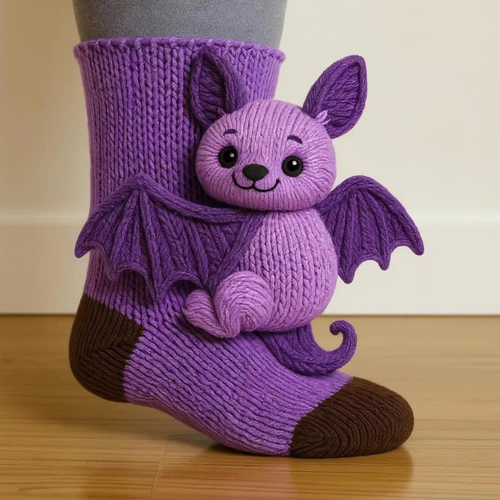 FYHALE 3D Knit Animal Socks Novelty Animal Hug Sock Hand Crocheted Warm ...