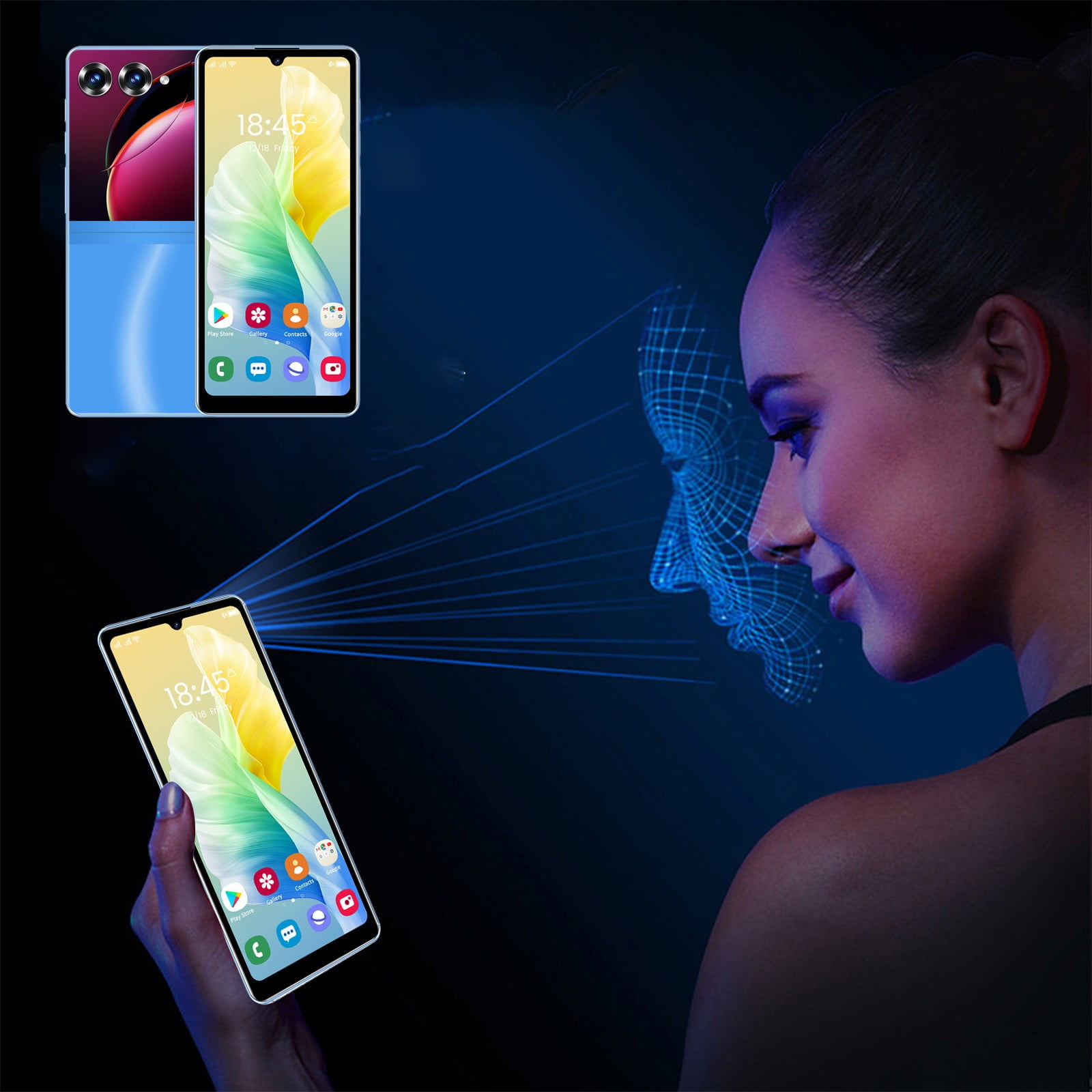 FYHALE 6.3Inch 4G Smartphone SIM Android Gaming HD Camera WIFI Portable ...