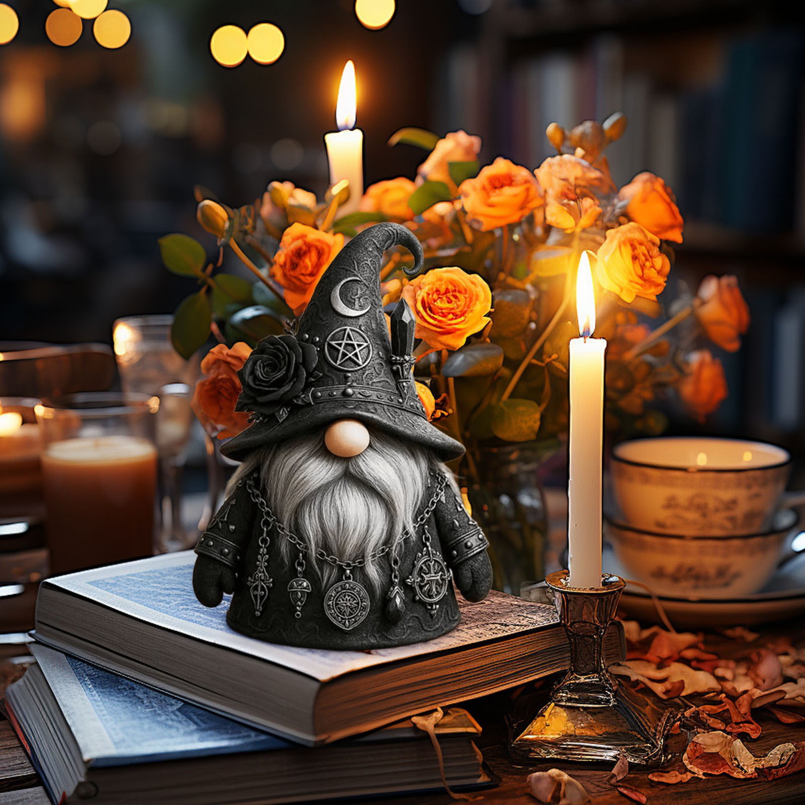 FYHALE 6 Inch Wizard Gnome Statues and Figurines, Mini Resin Gnomes ...