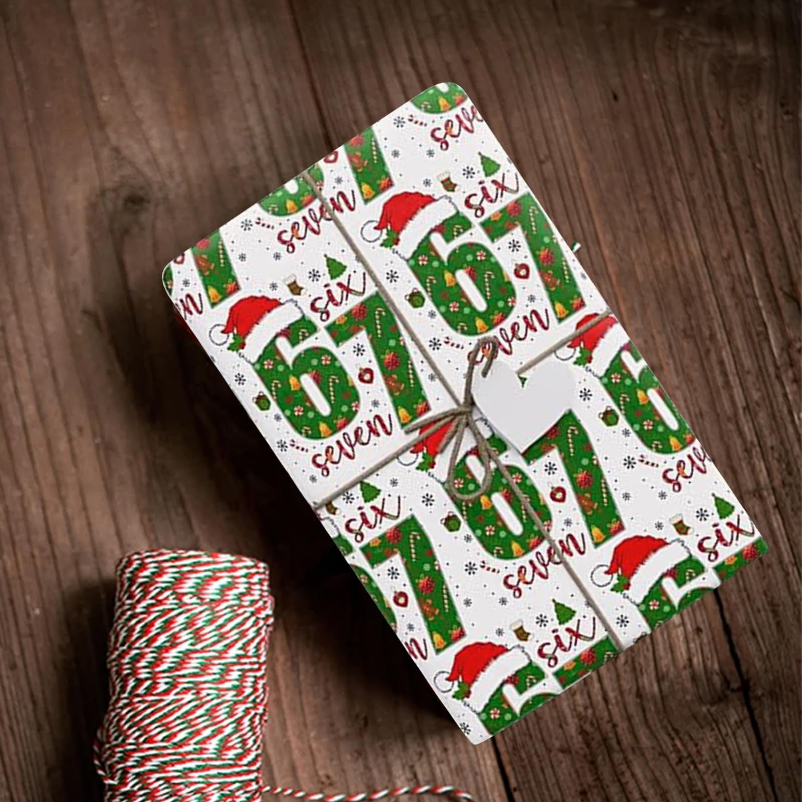 FYHALE 67 Wrapping Paper Christmas Gift Wrap, Fun Christmas Themed 6 7 ...