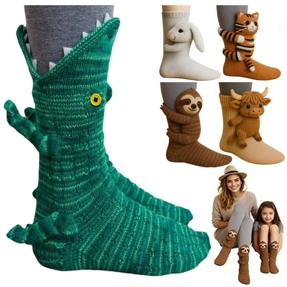 FYHALE Animal Socks Sloth 3D Knit Hug Socks for Women Hug Hugging ...