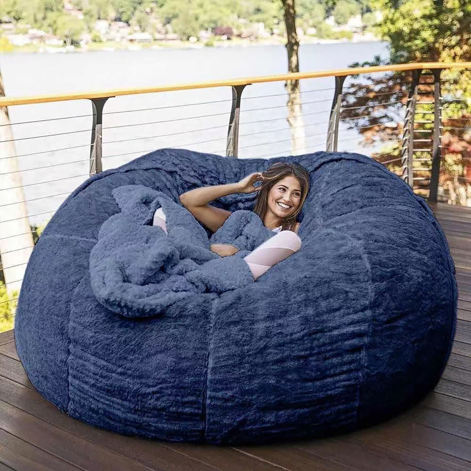 FYHALE Bean Bag Chair, Giant 6' Memory Foam Furniture Bean Bag Chairs ...