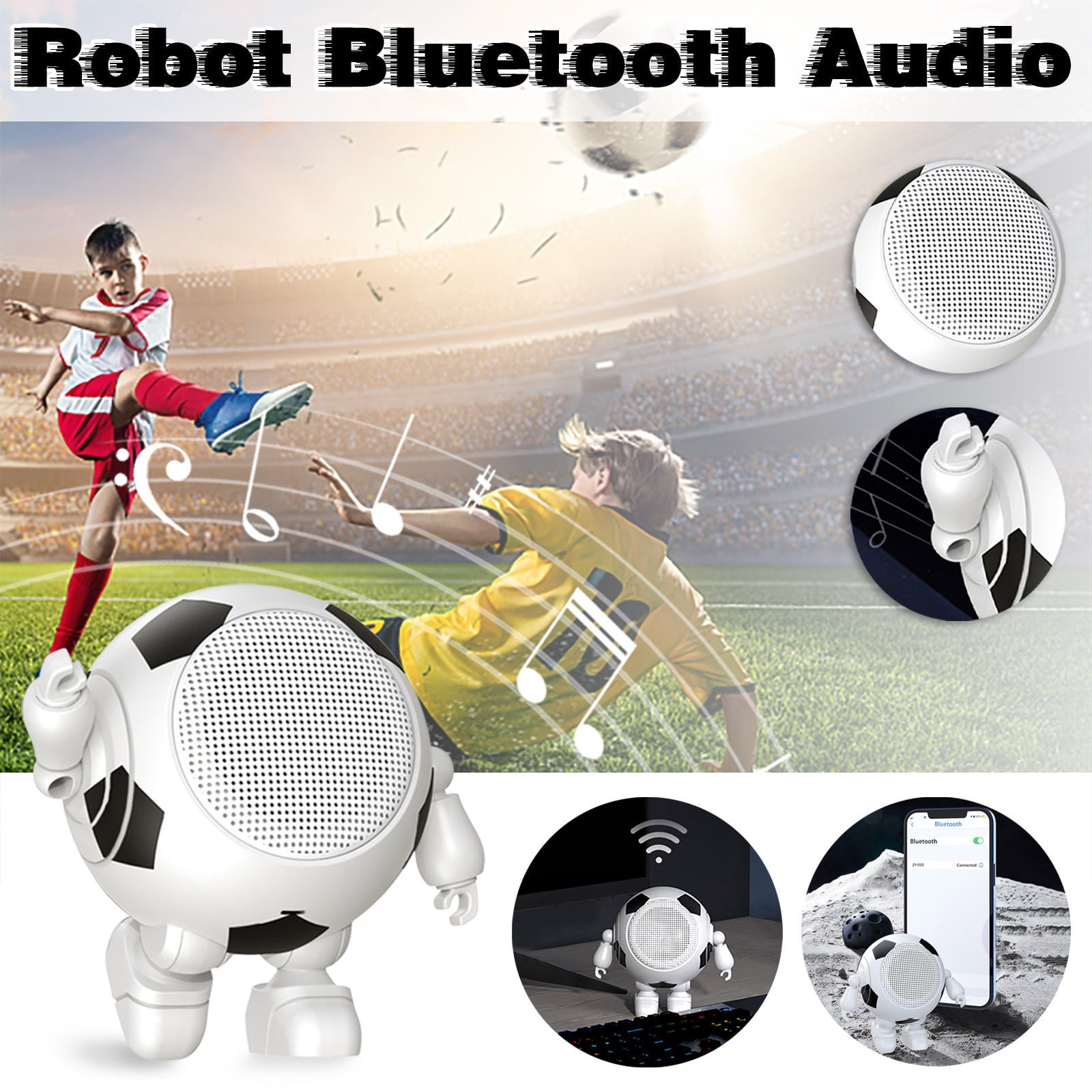 FYHALE Bluetooth Robot Speaker Cute Portable Small Steel Bluetooth ...
