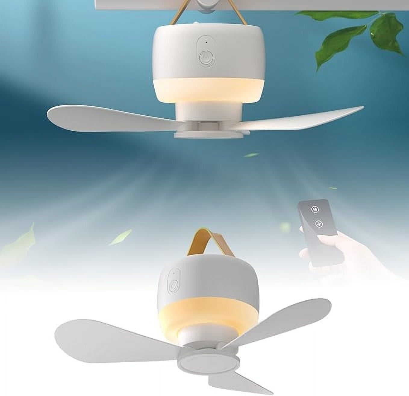 FYHALE Camping Fan Ceiling Fan Remote Control Silent USB Fan Indoor and ...