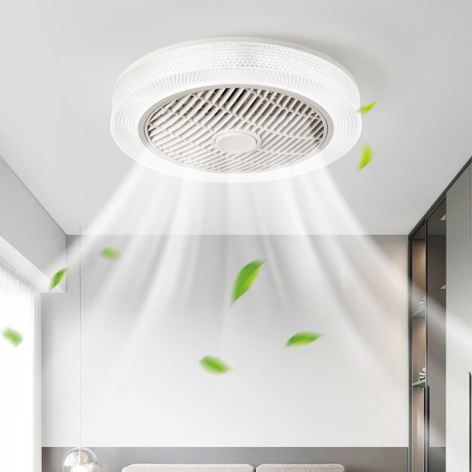 FYHALE Ceiling Fans with Lights and Remote, 18'' Low Profile Ceiling ...