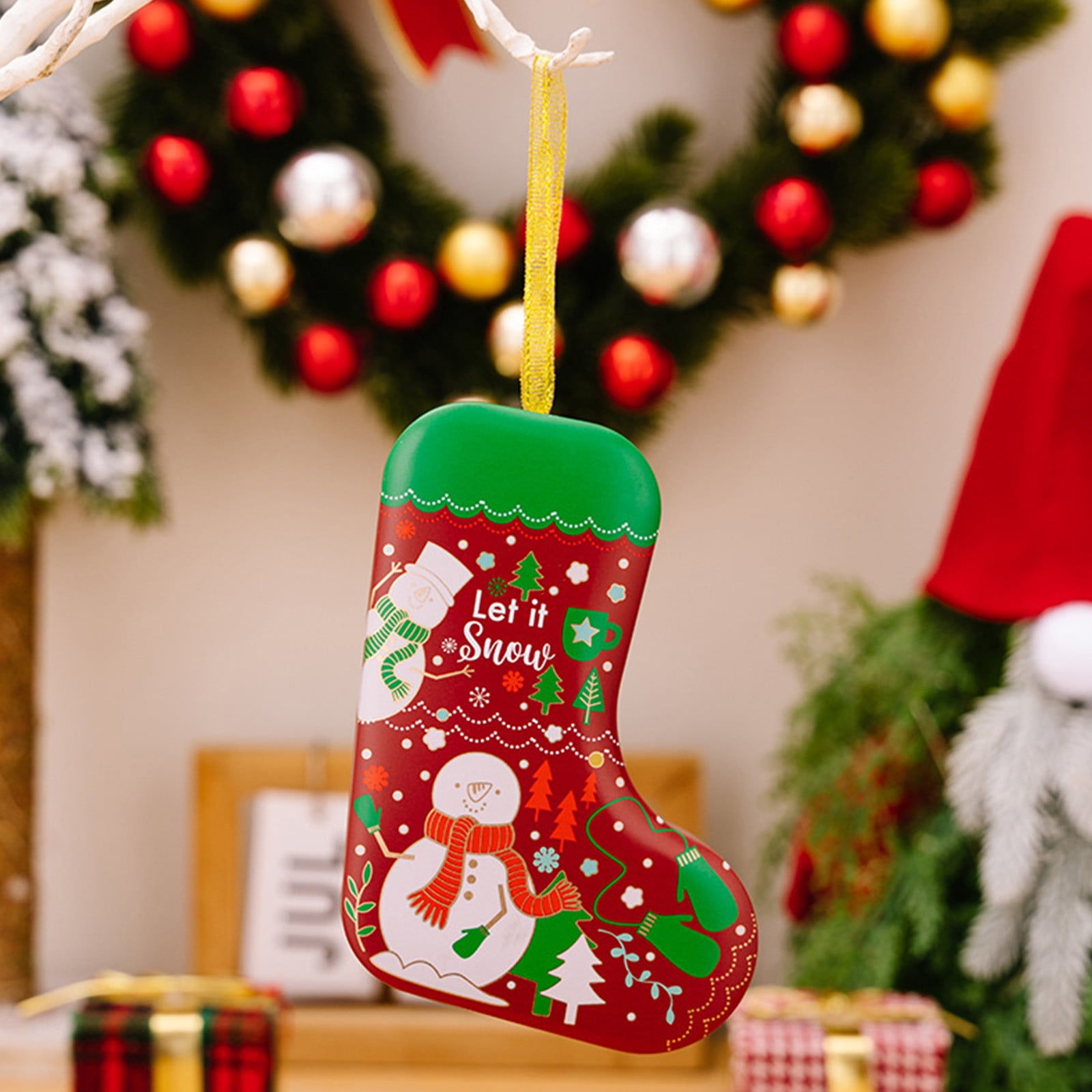 FYHALE Christmas Decorations Tinplate Gift Box Christmas Stockings Gift ...