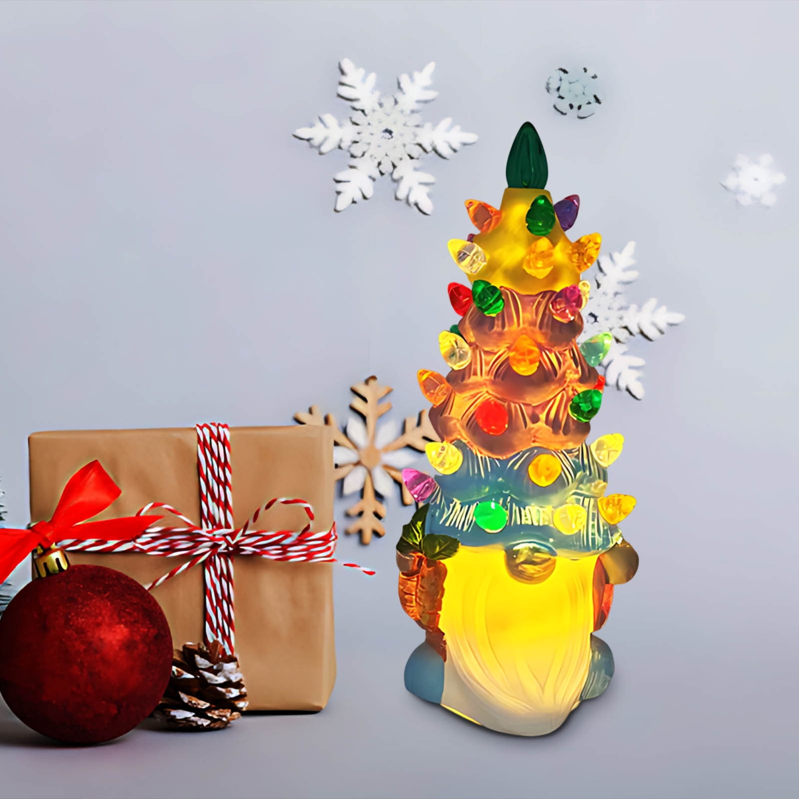 FYHALE Christmas Gnomes Decorations Lighted Gnome Christmas Tree ...