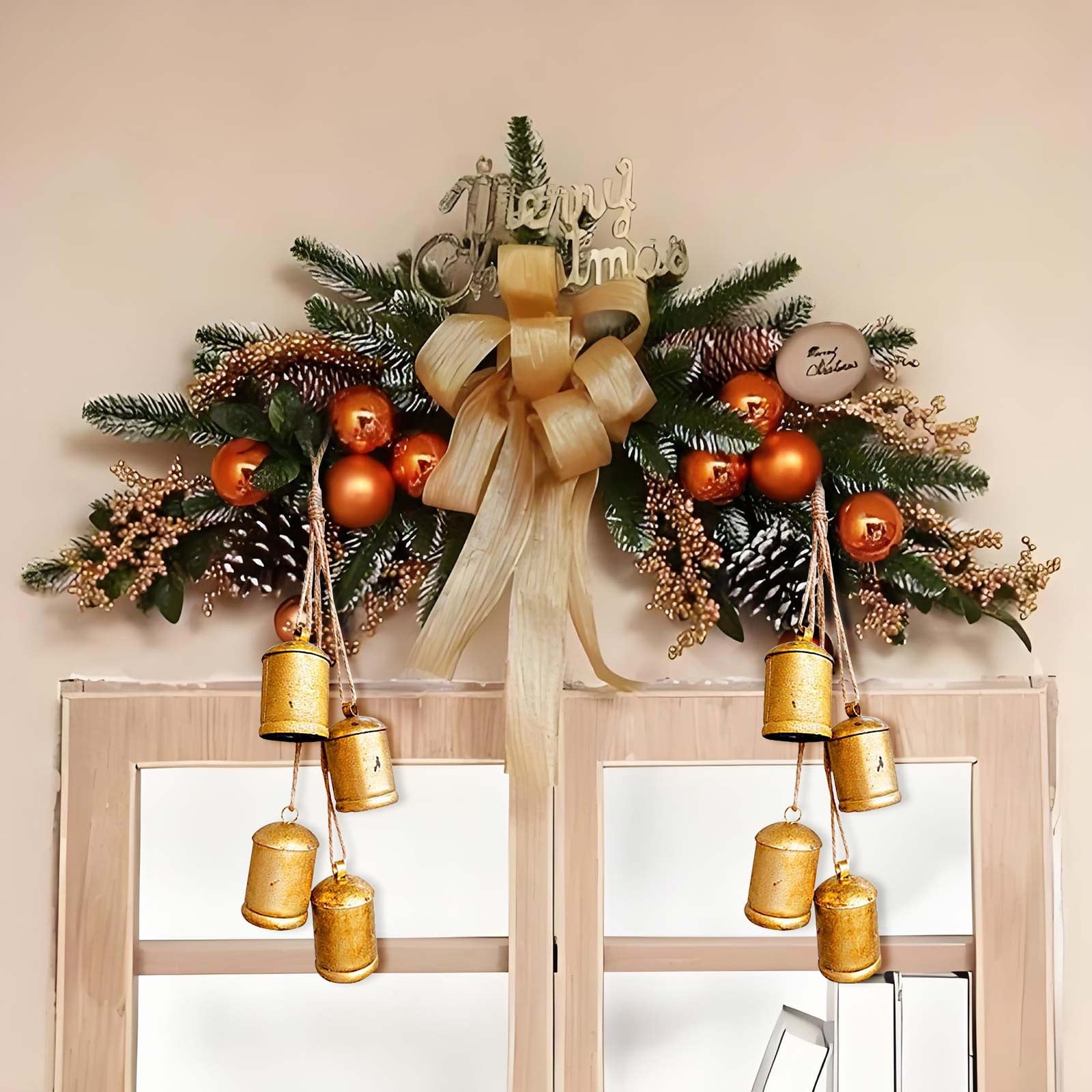 FYHALE Clearance Christmas Bells Metal Christmas Bell on A Rope Trumpet ...