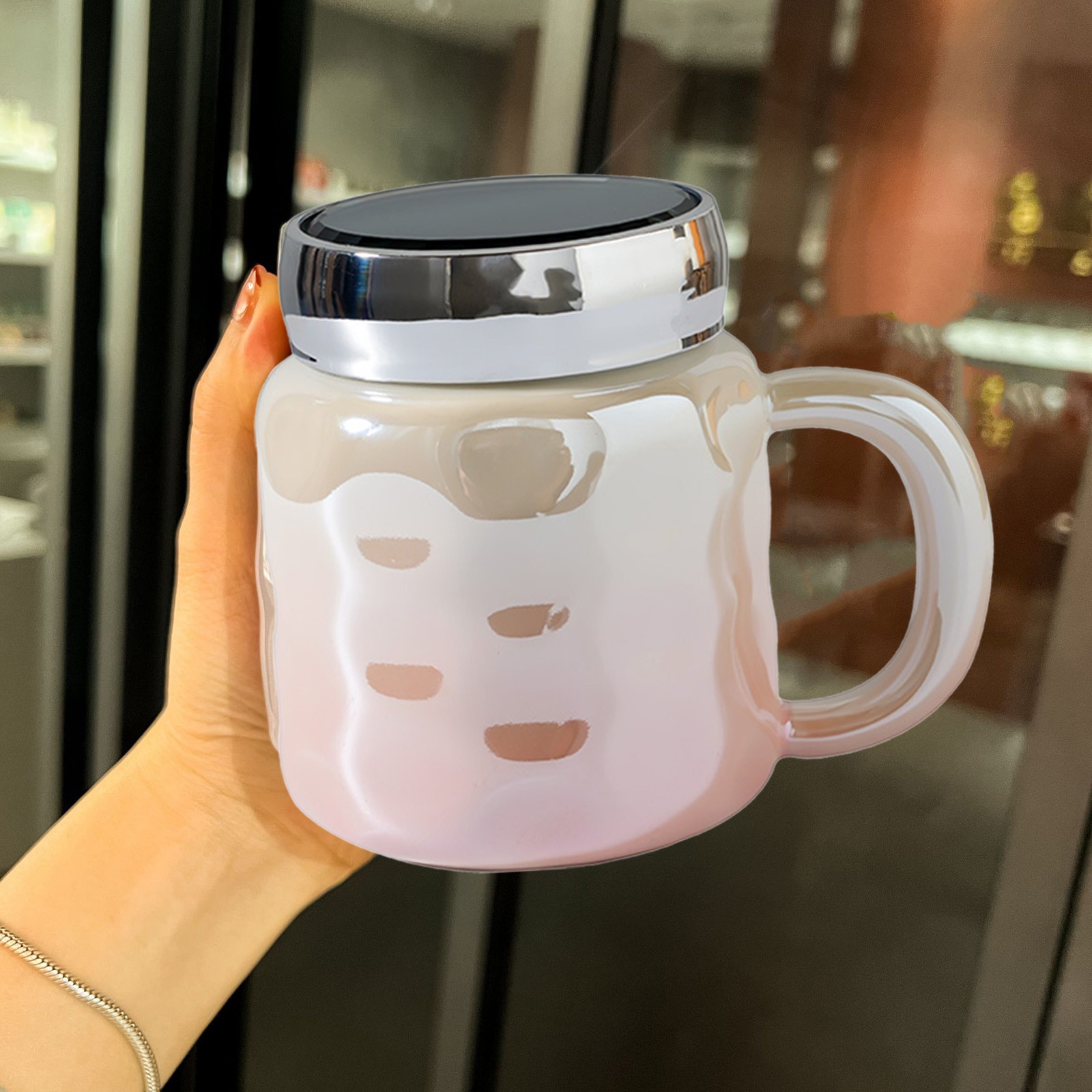 FYHALE Coffee Mugs Travel Mugs 450ml Candy Pearl Quality Mug Beautiful ...