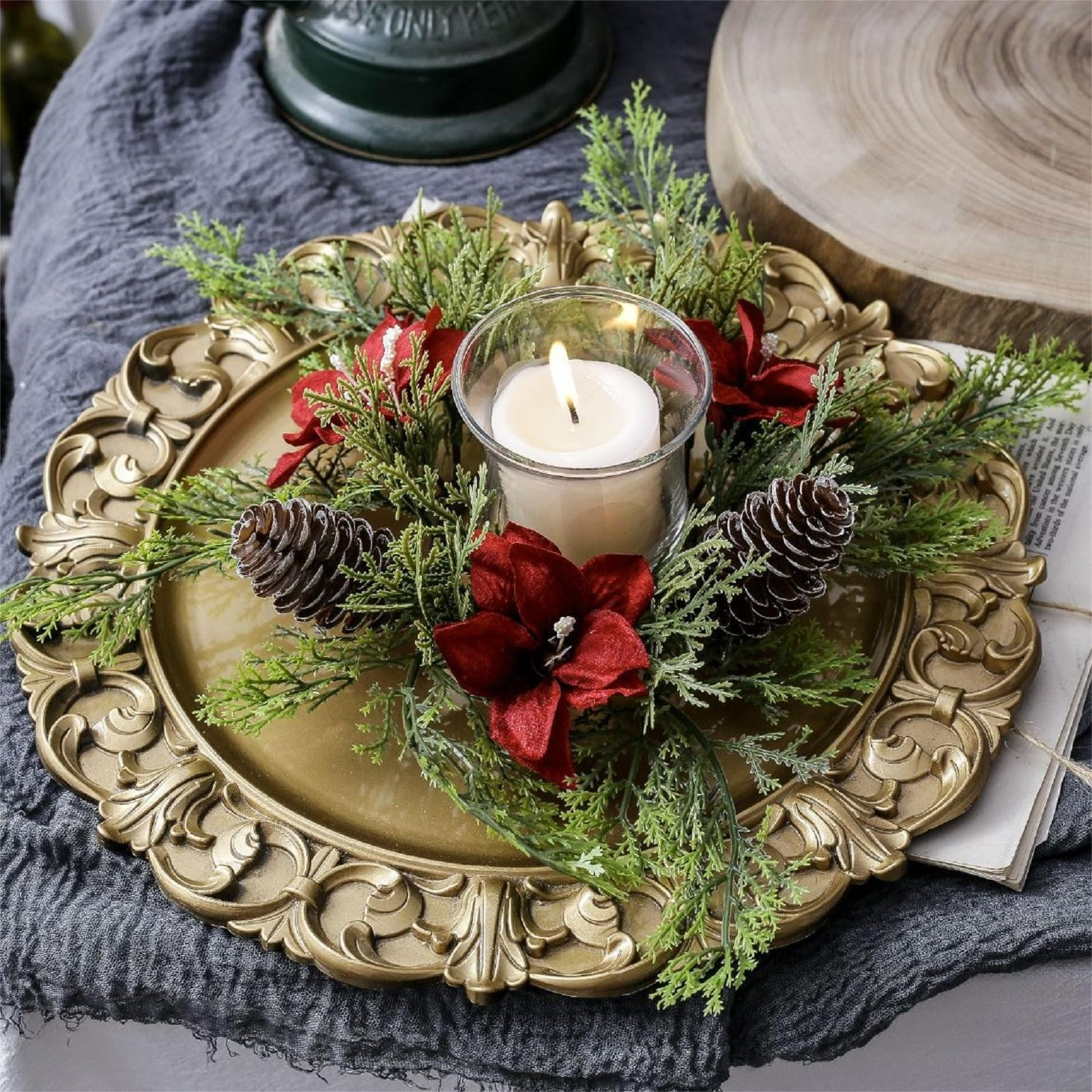 FYHALE Fall Wreaths for Front Door, Christmas Decorations Candles ...