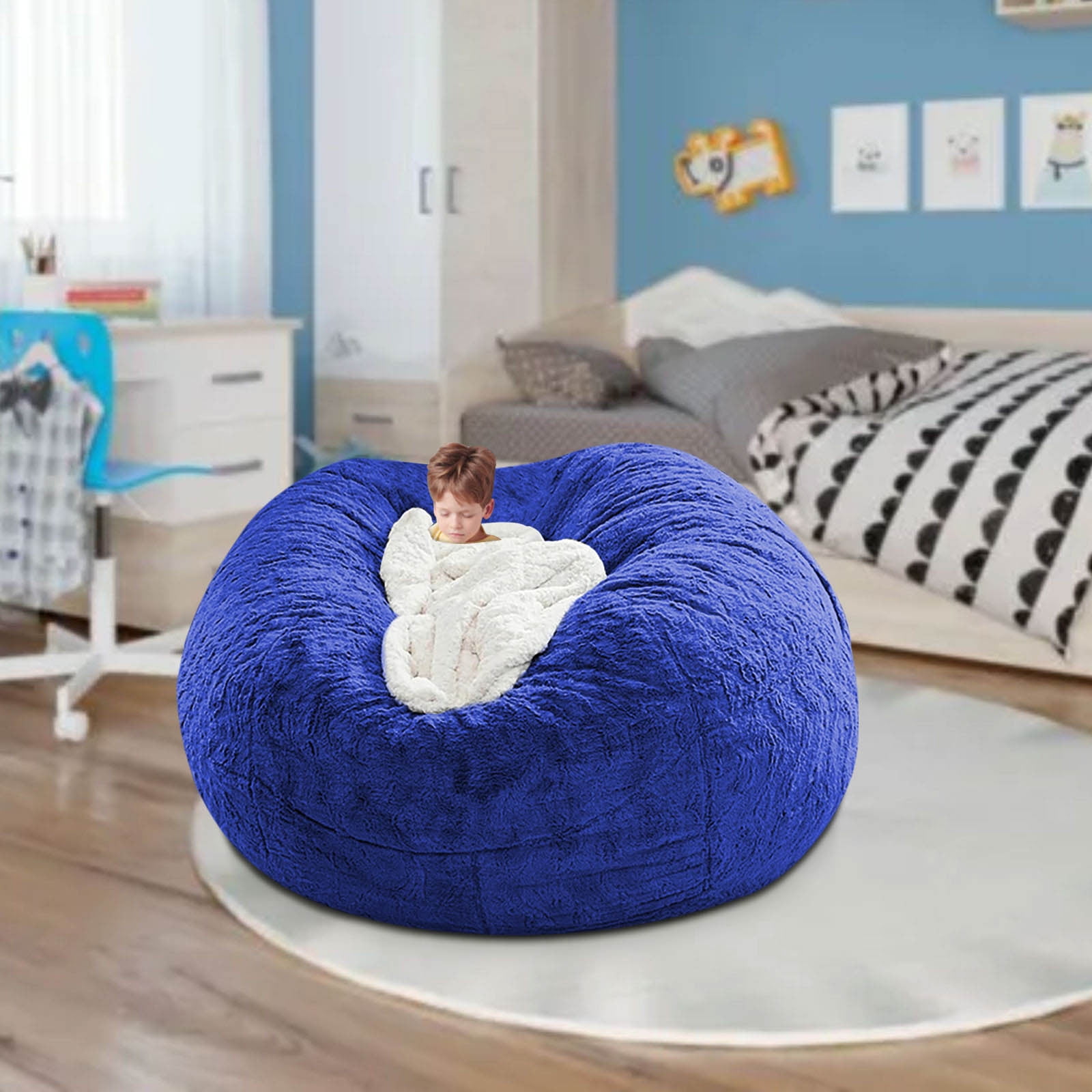 FYHALE Giant Bean Bag Chair Bed for Adults, Beanbag Lazy Chair, Large ...