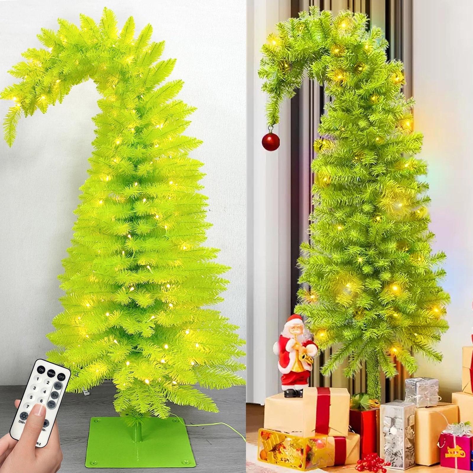 FYHALE Grinch Christmas Decorations, 5FT Prelit Christmas Tree ...