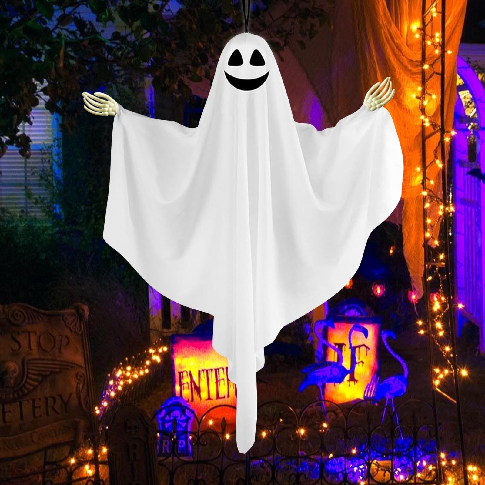 FYHALE Halloween Hanging Ghosts, Upgraded Large Size Halloween ...