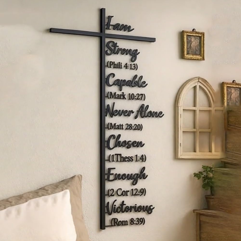 FYHALE 20" Metal Cross Wall Art Decor, Jesus Wall Art with Crosses and ...