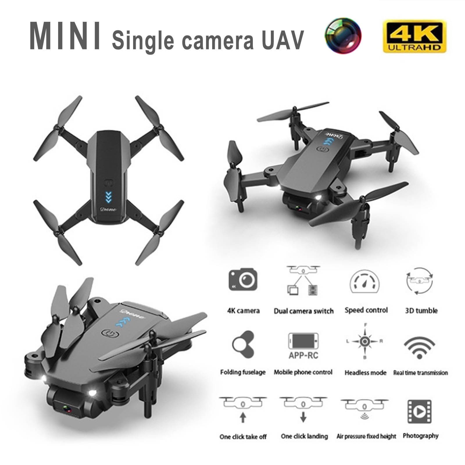 FYHALE Mini Camera HD 4K Mini FPV Drone Q12 WiFi Camera Mini Foldable 6 ...