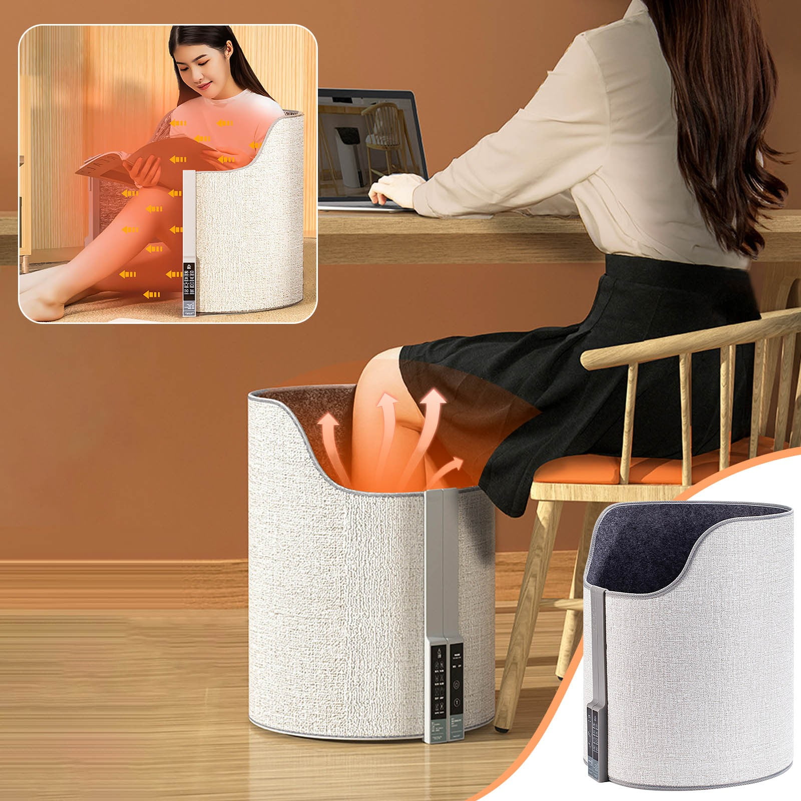 FYHALE Portable Space Heater for Office and Home, Foldable, Quiet Floor Foot Warmer Under Desk ...