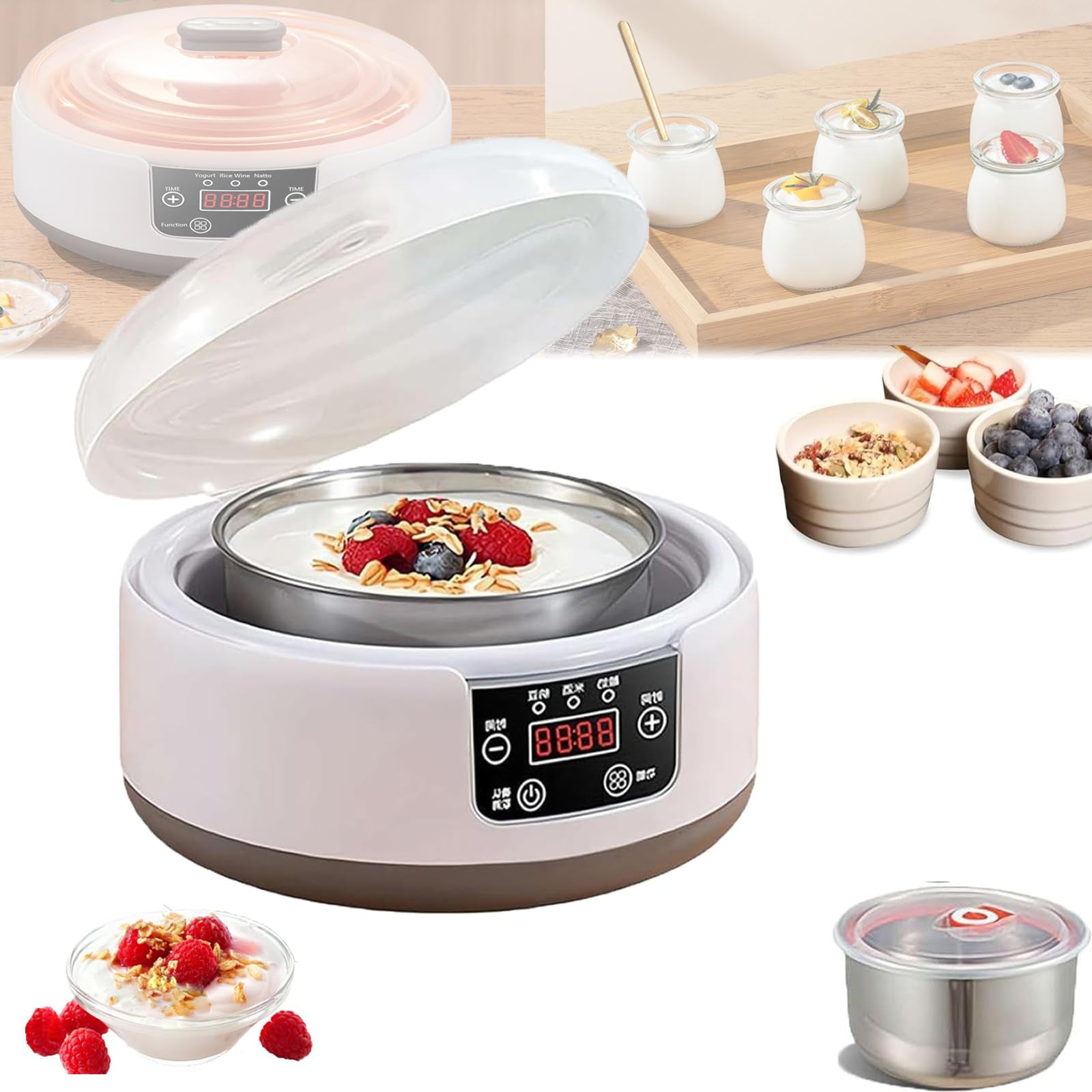 FYHALE Probiotic Yogurt Maker, Probiotic Yogurt Maker with Adjustable ...