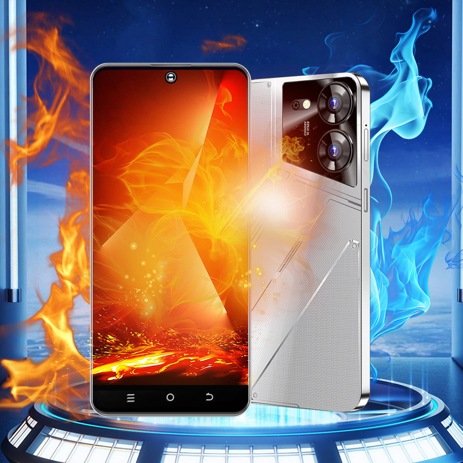 FYHALE Smartphone with Android Memory 3GB+32GB 6.53 Inches 4G MTK6753 Octa-Core CPU Front ...