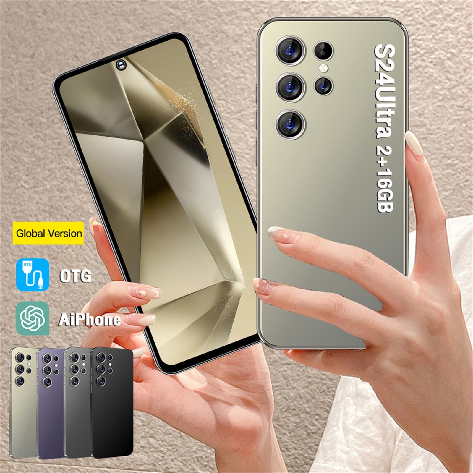 FYHALE Smartphones S24 Smartphone 6.8-inch HD Standby Card Slot 2+16G ...