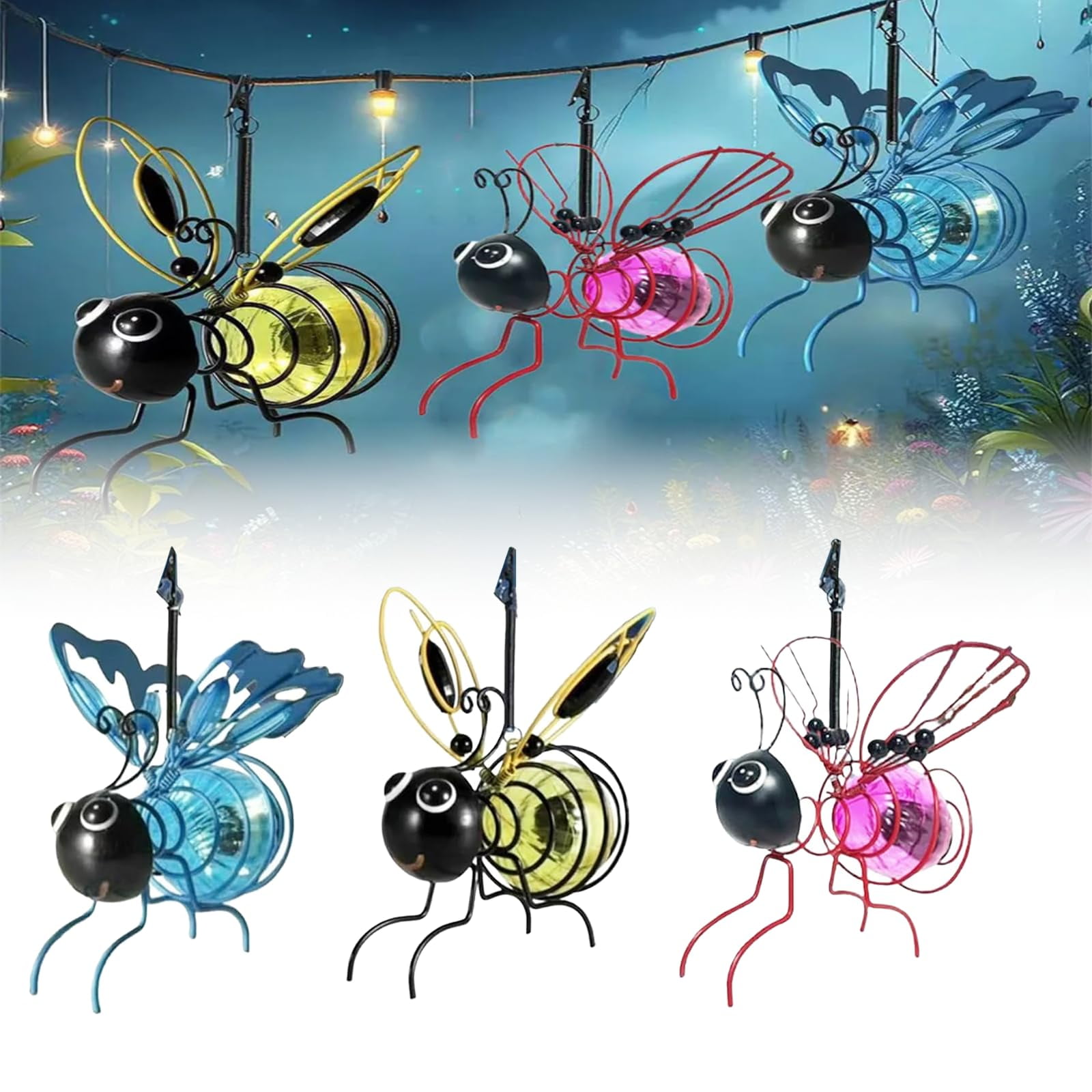 FYHALE Solar Bees Lights Outdoor, 2025 New Solar Simulation Bee Lights ...