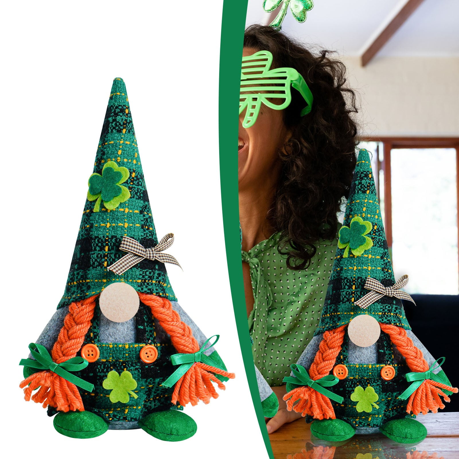 FYHALE St Patrick's Day Gnomes Plush Decoration, Gnome Ornament with ...