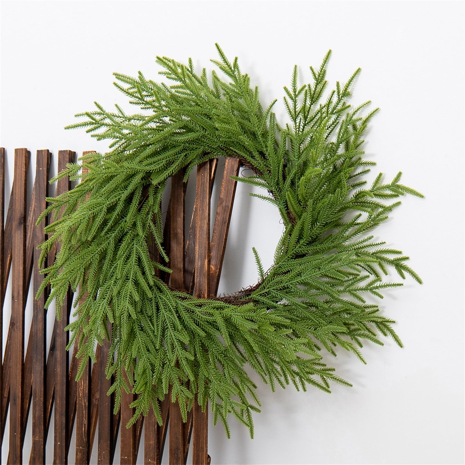 FYHALE Summer Wreaths for Front Door, Artificial Pines Conifer Leaf ...