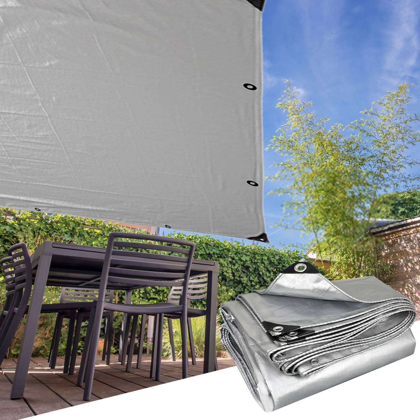 FYHALE Sun Shade Sail, Waterproof Shade Sail, 10'x10' Square Sunscreen Awning Canopy, 95% UV ...