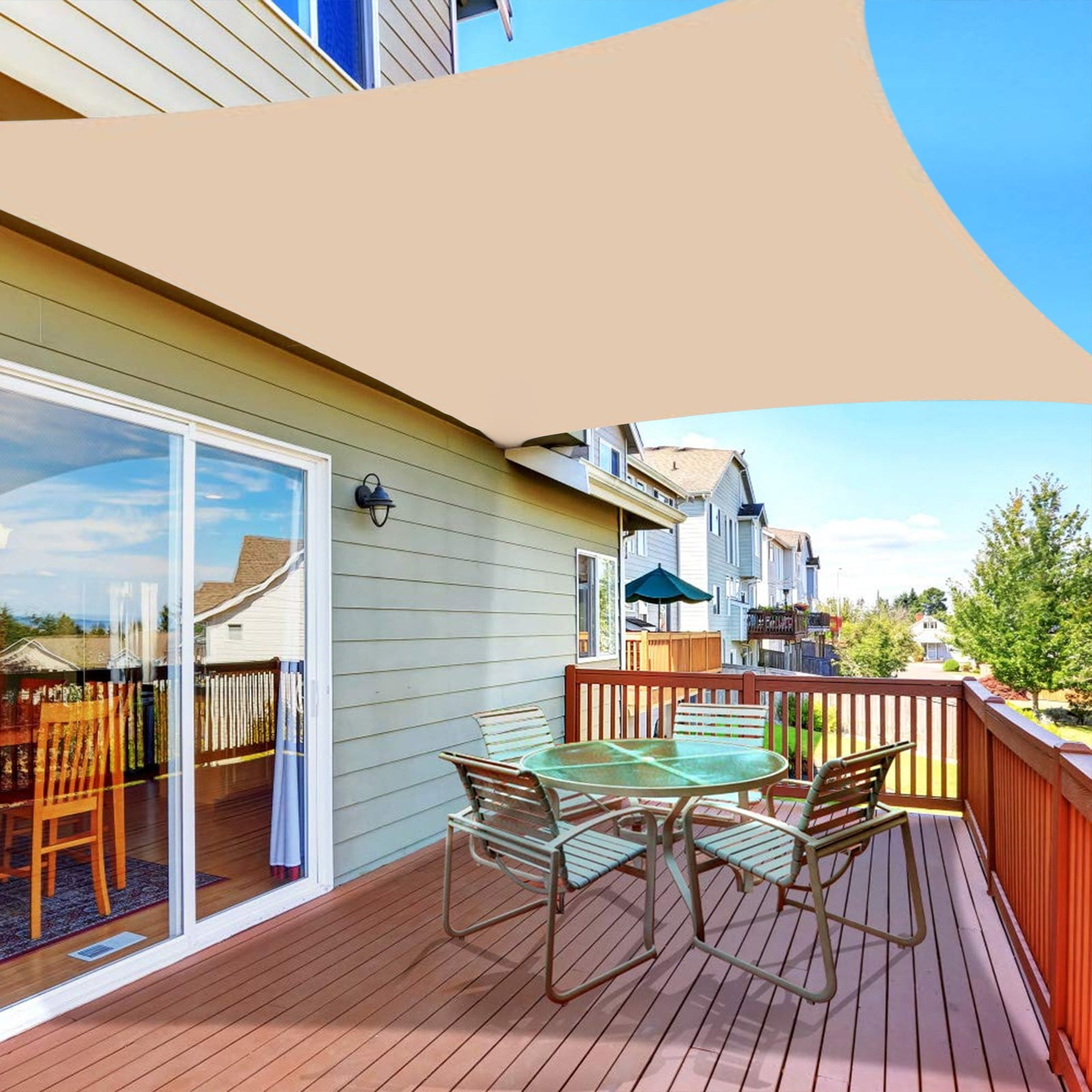 FYHALE Sun Shade Sails Triangle Sun Protection Triangular Shade Garden ...