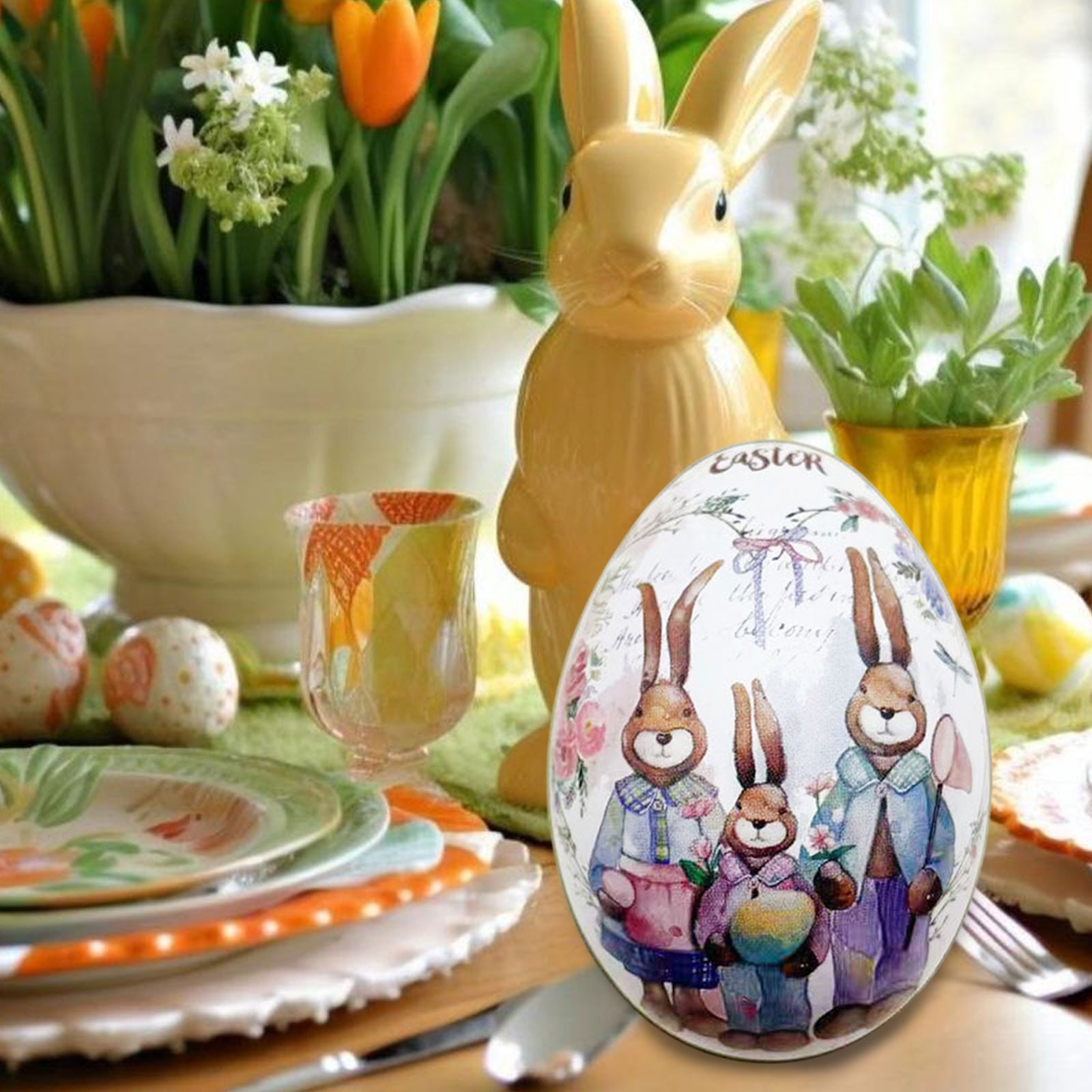 FYHALE Vintage Tin Easter Eggs, Fillable, Reusable Metal Egg Tins Happy ...